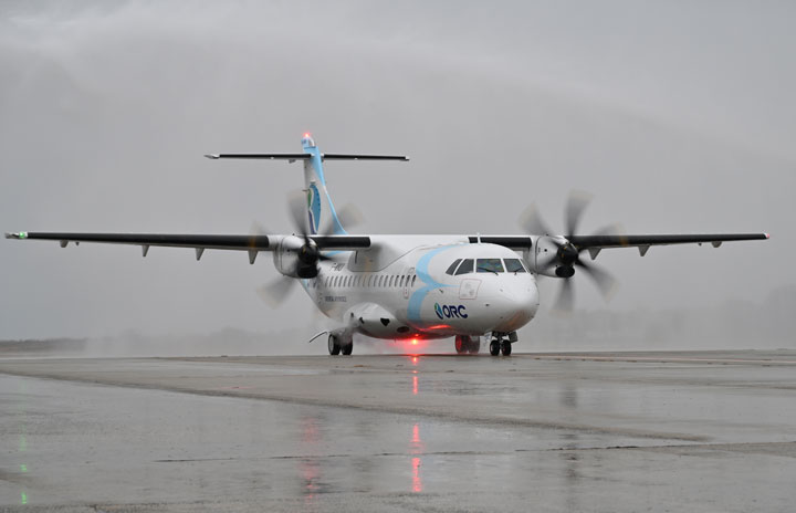 ORCのATR42初号機、長崎空港へ到着 7月就航予定