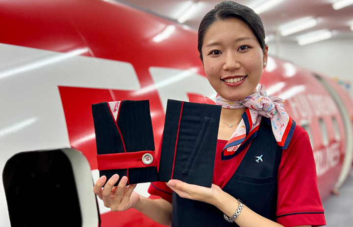 FDA、CA制服を御朱印帳に 整備士つなぎはトートバッグ、アップサイクル第2弾