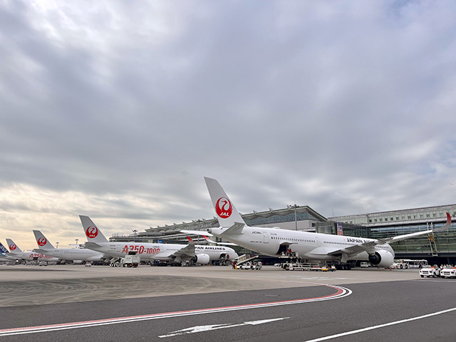 JAL、A350-1000をシンガポール期間投入 初日は初号機、羽田4機並びも